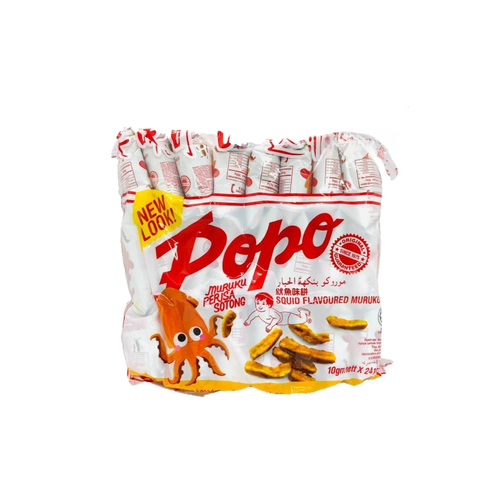 Popo - Squid Flavored Muruku Fish Cracker (24/packet) (288g) (24/carto ...