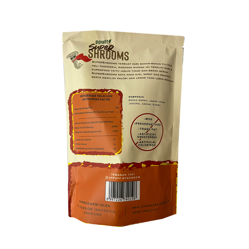 Ppuff - Super Shrooms Flaming Hot Puff (50g) – Tasty Snack Asia