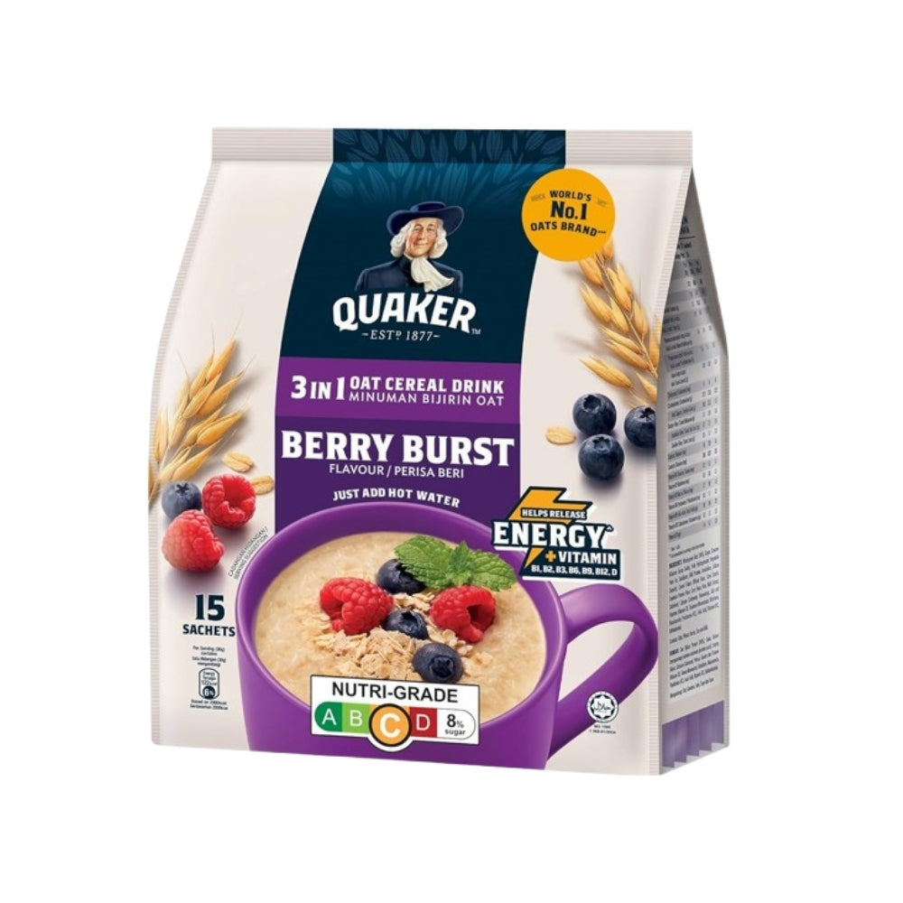 Quaker - 3-in-1 Berry Burst Oat Cereal Drink (15/pack) (28g) (12/carto ...