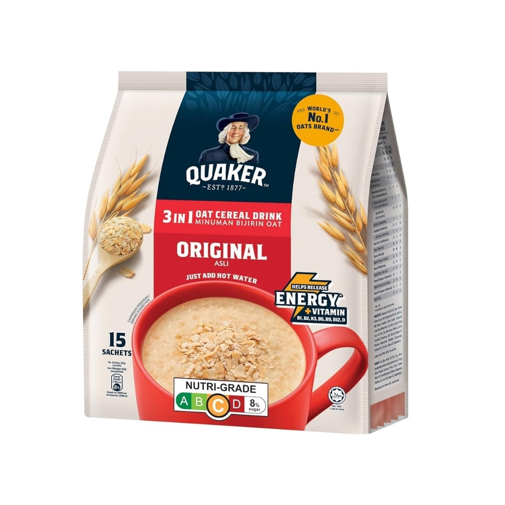 Quaker - 3-in-1 Original Oat Cereal Drink (15/pack) (28g) (12/carton ...