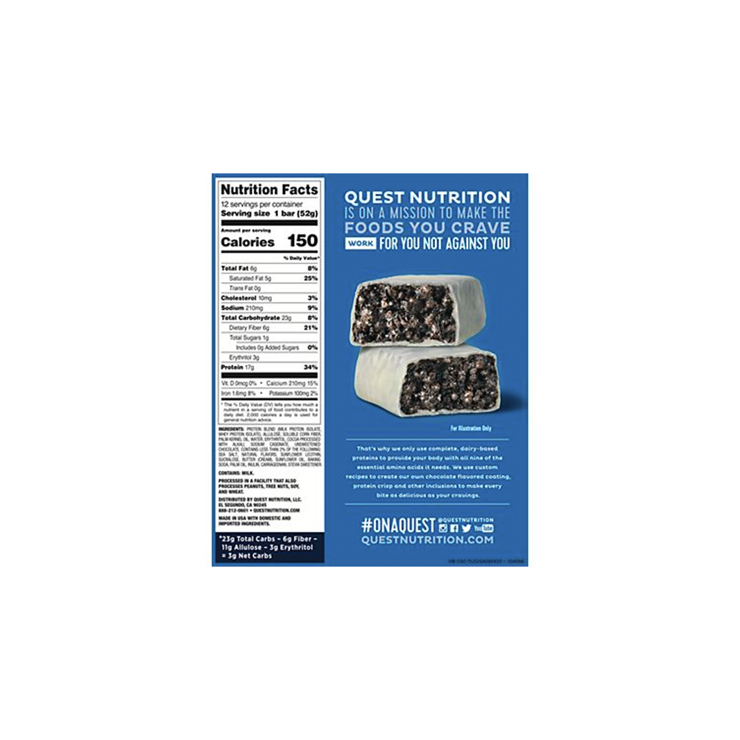 Quest - Crispy Cookies and Cream Protein Bar (52g) (12/carton) – Tasty ...