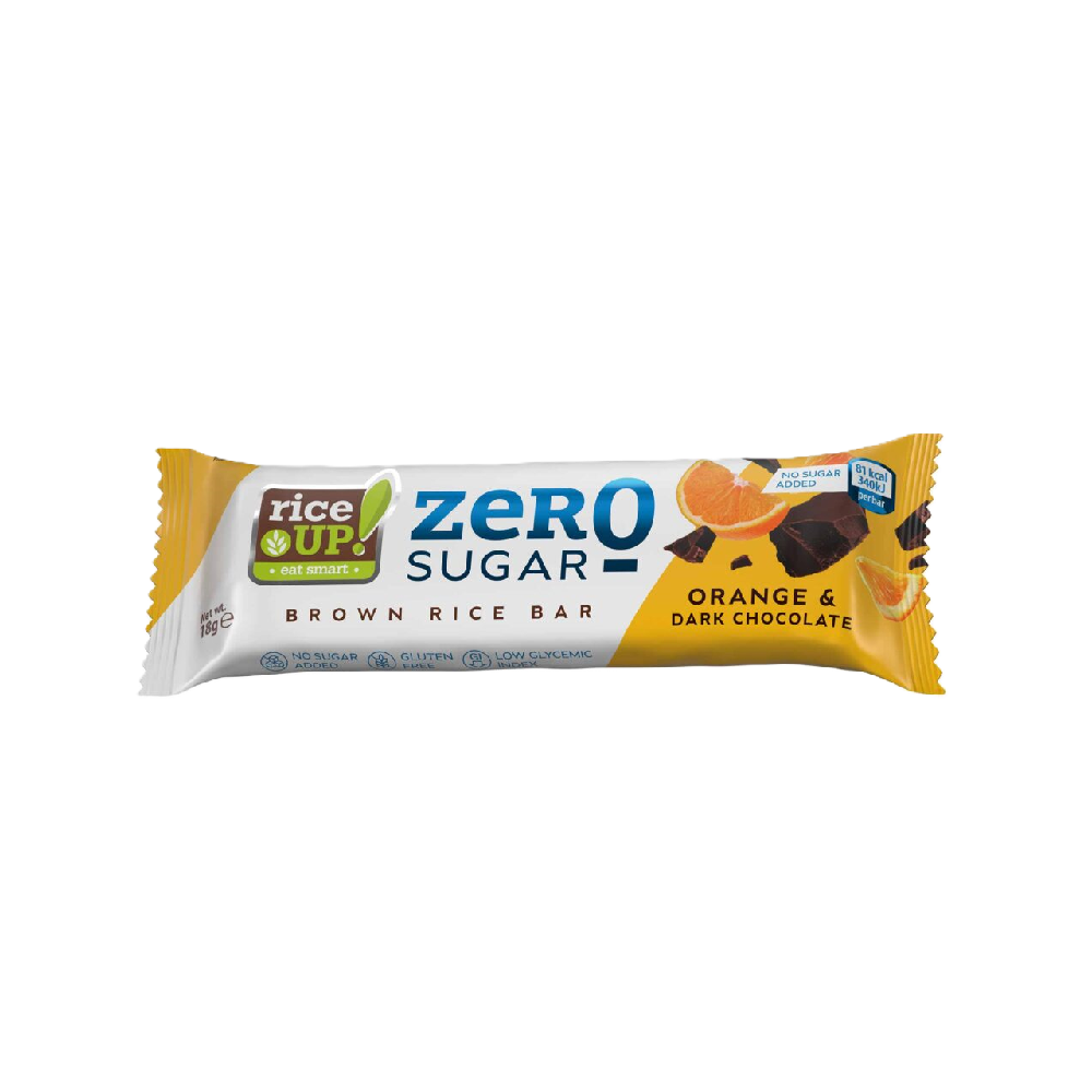 RiceUP! - Zero Sugar Brown Rice Bar Dark Chocolate Orange (18g) – Tasty ...