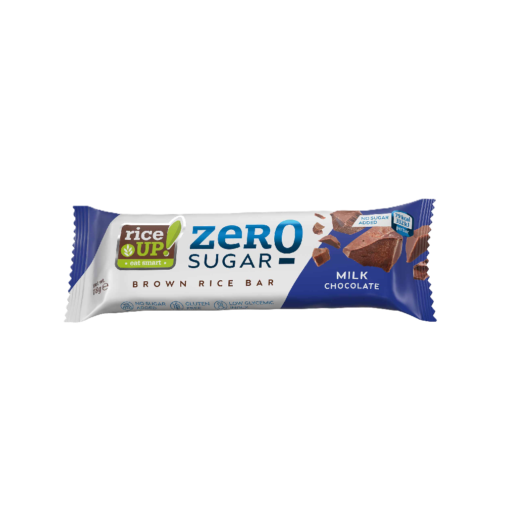 RiceUP! - Zero Sugar Brown Rice Bar Milk Chocolate (18g) (20/carton) – TastySnackAsia