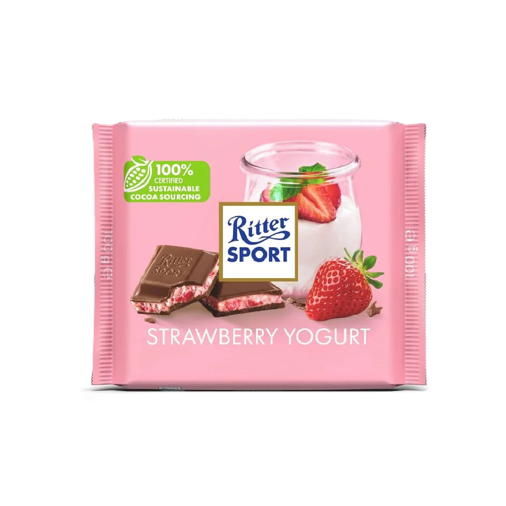 Ritter Sport - Strawberry Yogurt Chocolate (100g) (12/carton) – Tasty ...