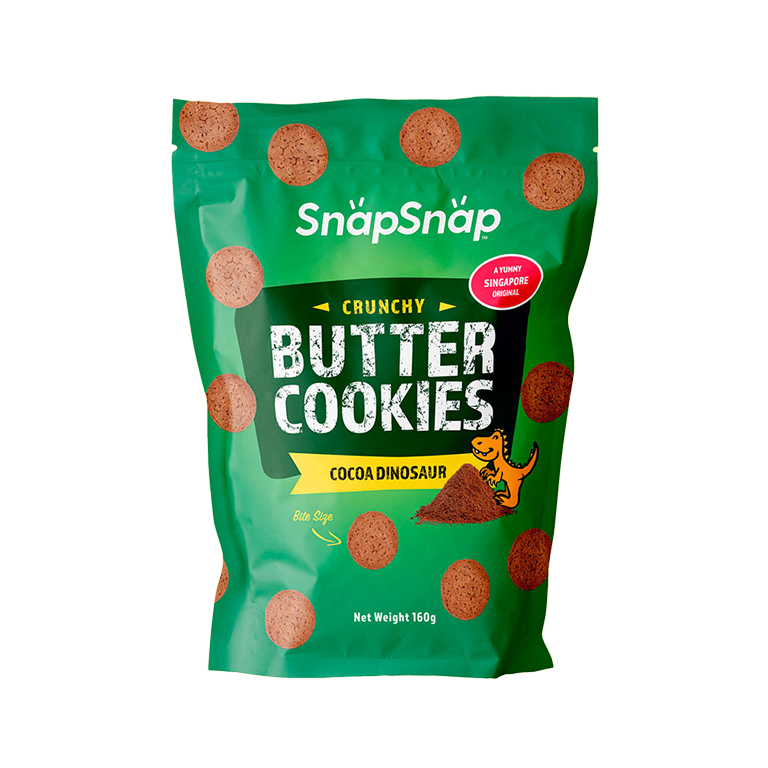 Snap Snap - Cocoa Dinosaur Crunchy Butter Cookies (160g) (24/carton ...