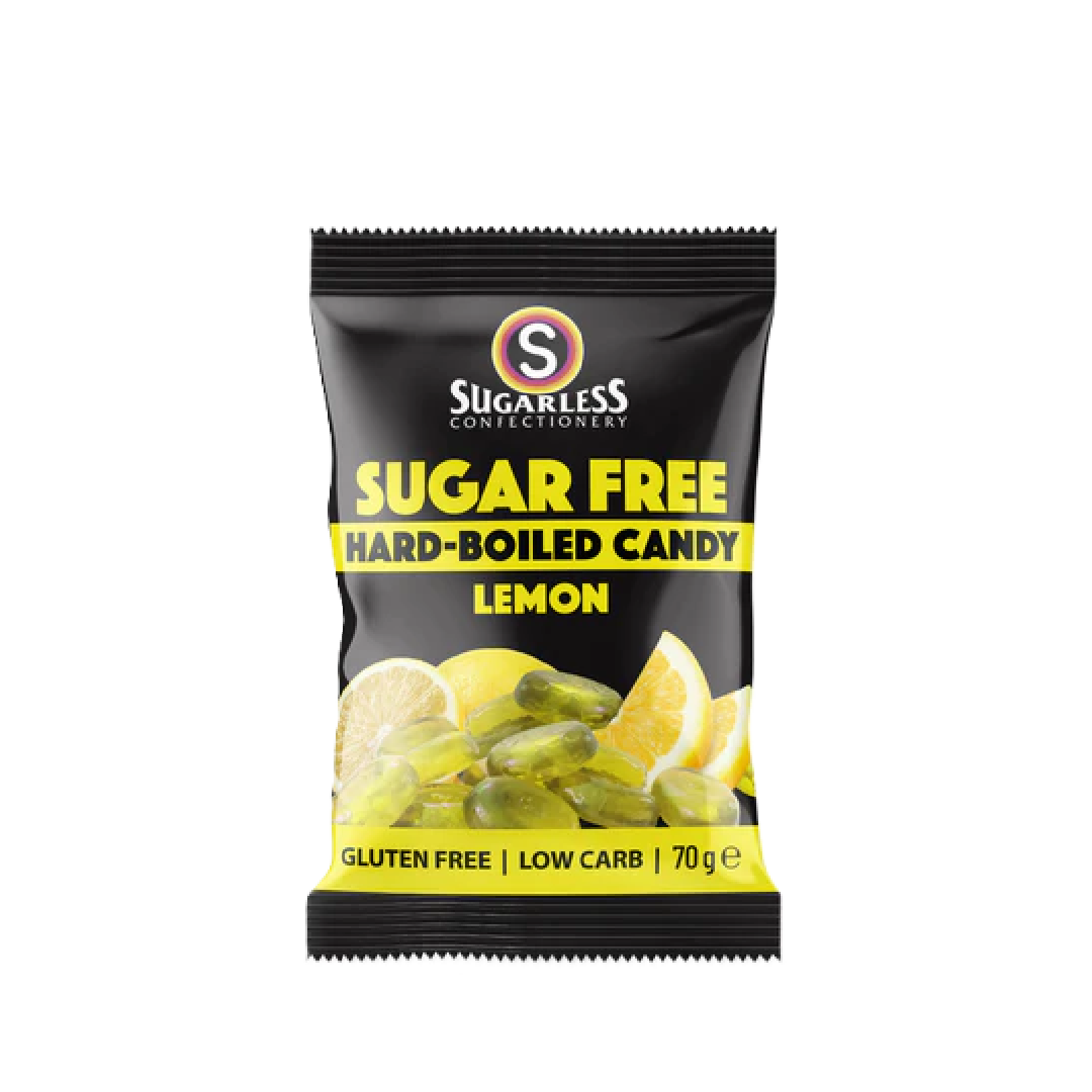 Sugarless Confectionery - Hard Boiled Lemon Flavour Candy (70g) (20/ca ...