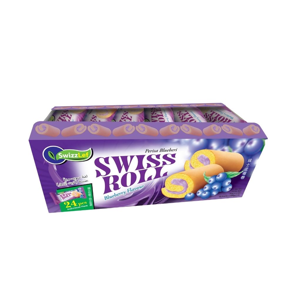 SwizzLef - Blueberry Swiss Roll (24/pack) (18g) (24/carton) – Tasty ...
