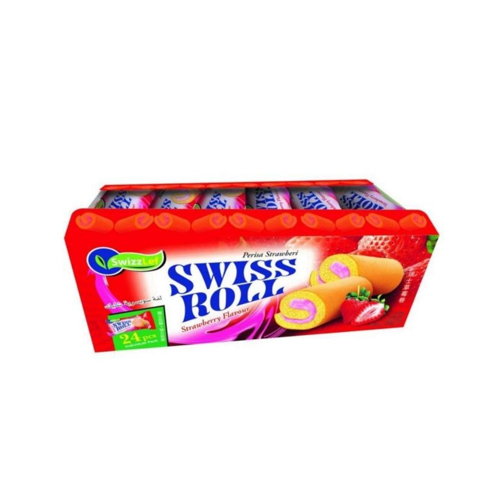 SwizzLef - Strawberry Swiss Roll (24/pack) (18g) (24/carton) – Tasty ...