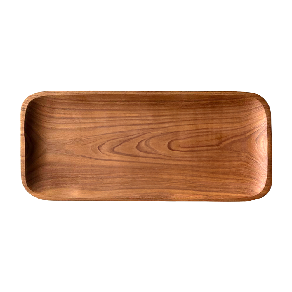 Teak Wood Rectangle Tray 46cm (L) x 20cm (B) – Tasty Snack Asia