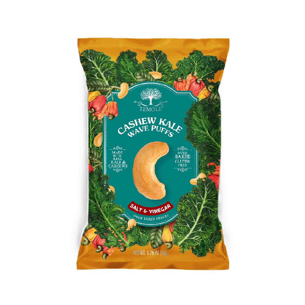 Temole - Salt & Vinegar Kale Cashew Wave Puffs (50g) (24/carton ...