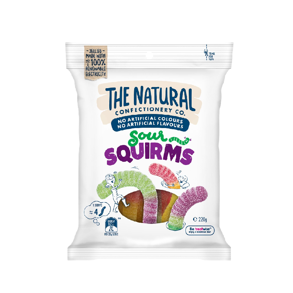 The Natural Confectionery Co - Sour Squirms Gummy (220g) (16/carton ...