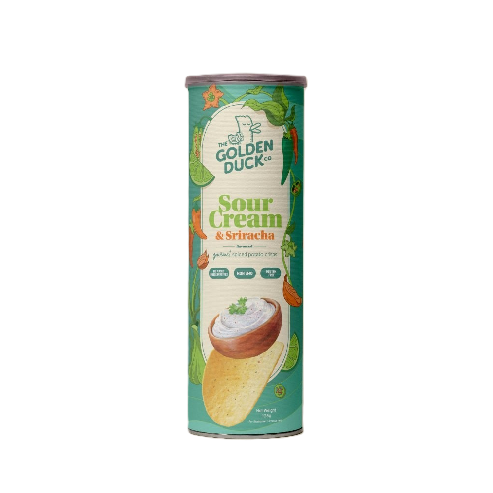 The Golden Duck - Sour Cream Sriracha Gourmet Potato Crisps (125g) (14 ...