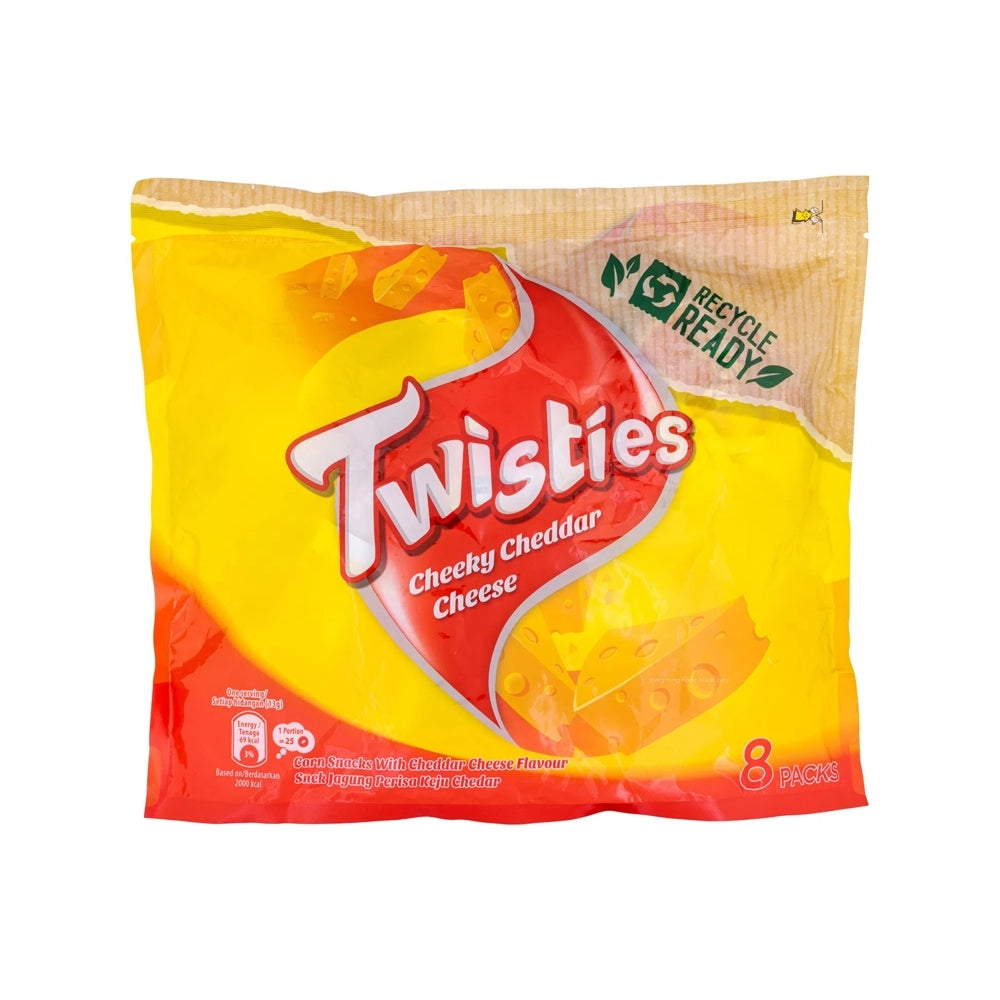 Twisties - Cheddar Cheese Chips (8/pack) (13g) (30/carton) – Tasty ...