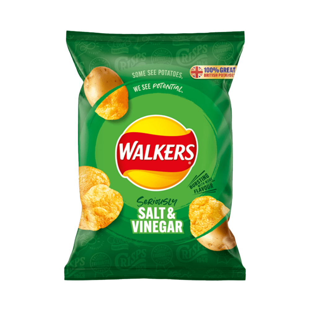 Walkers - Salt & Vinegar Crisps (32.5g) (30/carton) – Tasty Snack Asia