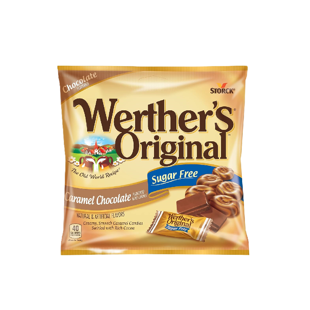 Werther's Original - Sugar-Free Caramel Chocolate Candy Bag (60g) (24 ...