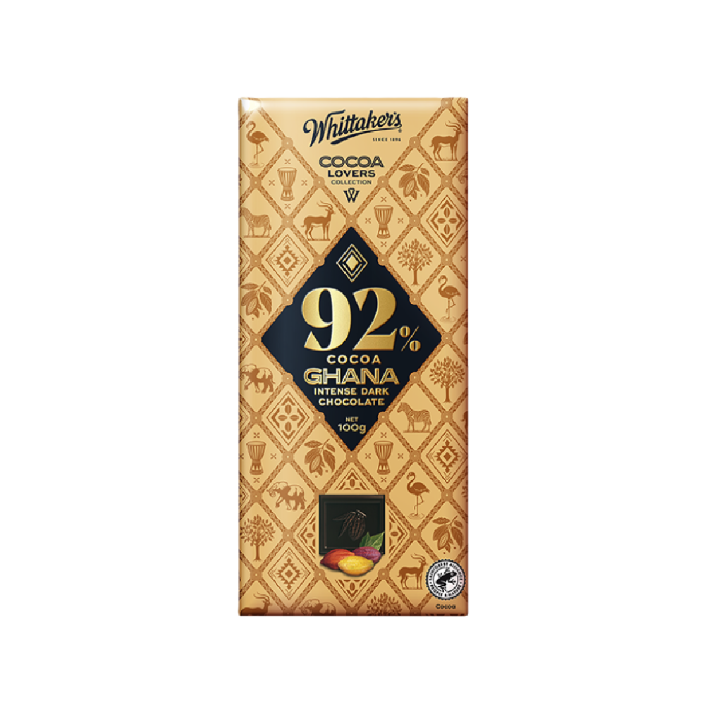 Whittaker's - 92% Cocoa Ghana Intense Dark Chocolate Bar (100g) (20/ca – Tasty Snack Asia