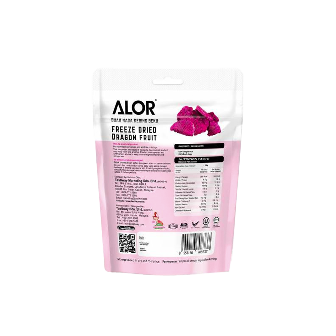 Alor - Freeze Dried Dragon Fruit Chips (15g) (24/carton) – Tasty Snack Asia