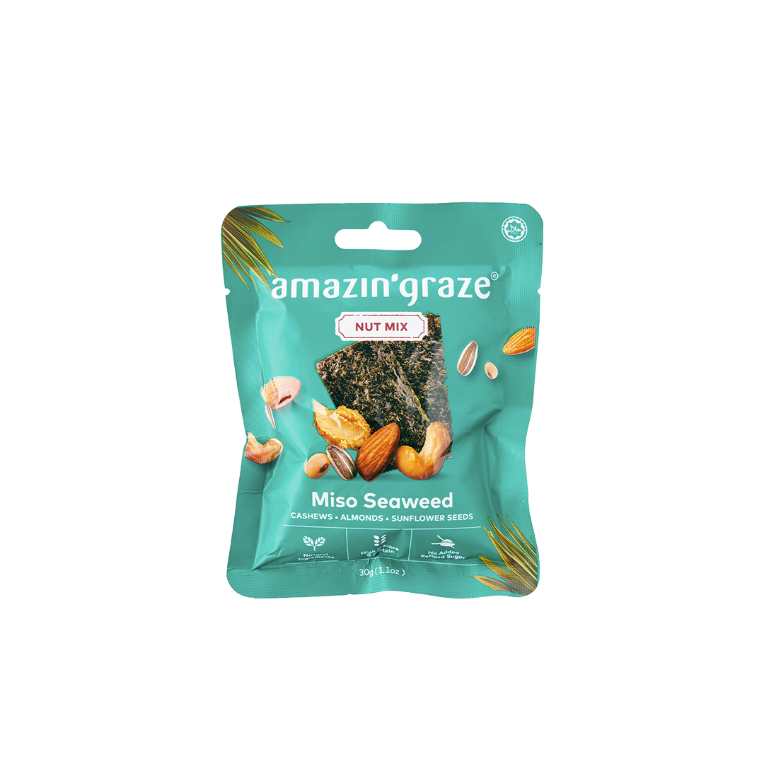 Amazin' Graze - Miso Seaweed Mixed Nuts (30g) (40/carton) – Tasty Snack ...