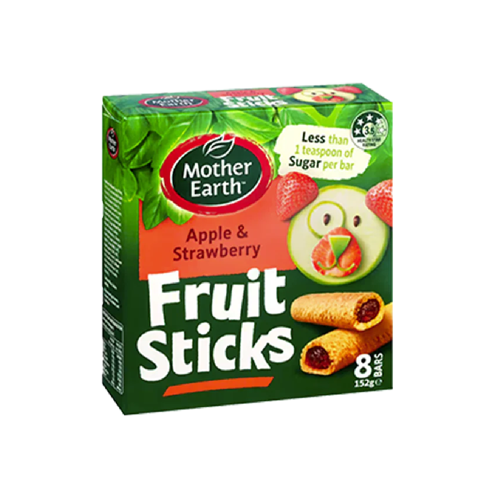 Mother Earth - Apple & Strawberry Fruit Sticks (8/pack) (152g) (12/car ...