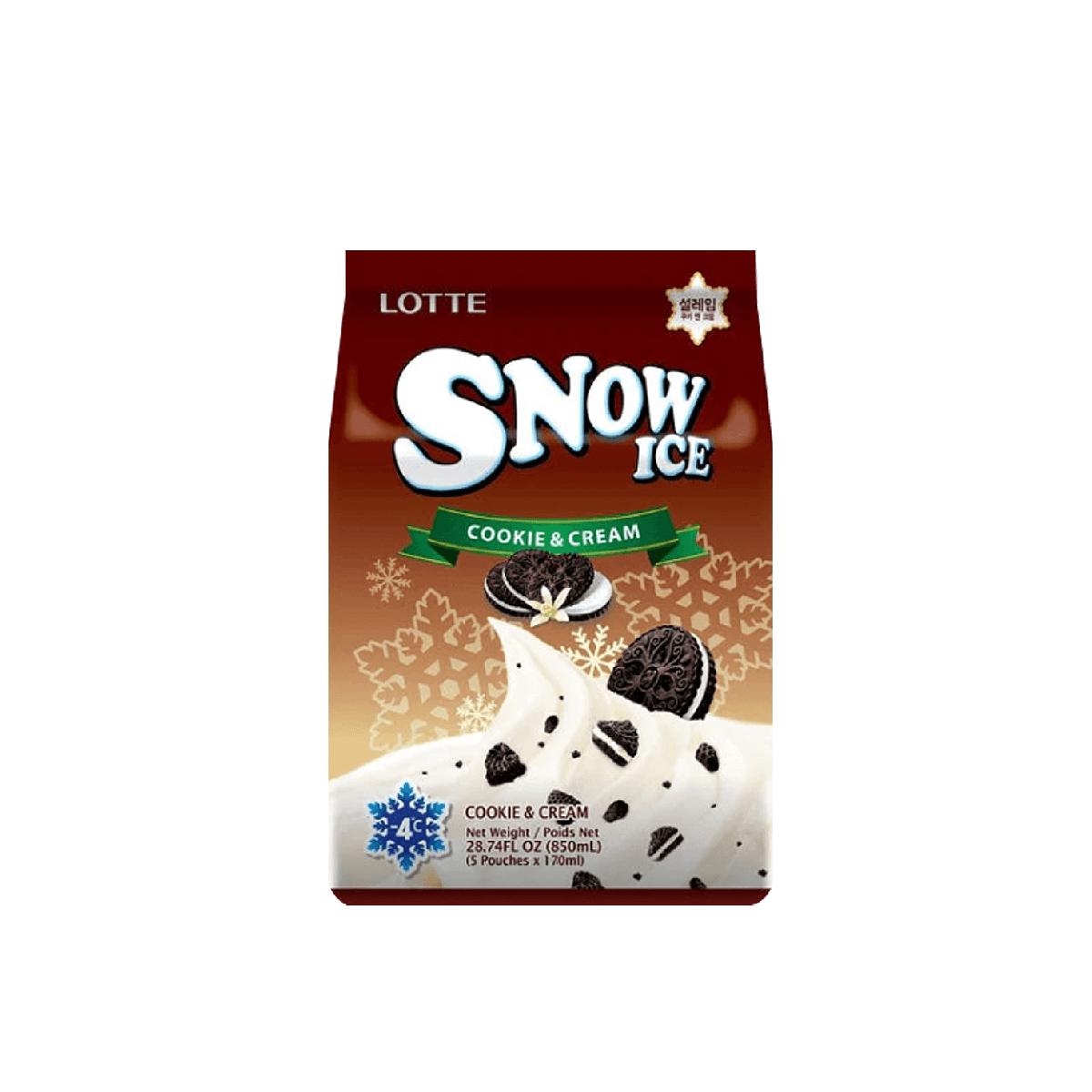 Lotte - Snow Ice Cookie & Cream (5/pack) (170ml) (4/carton) – Tasty ...