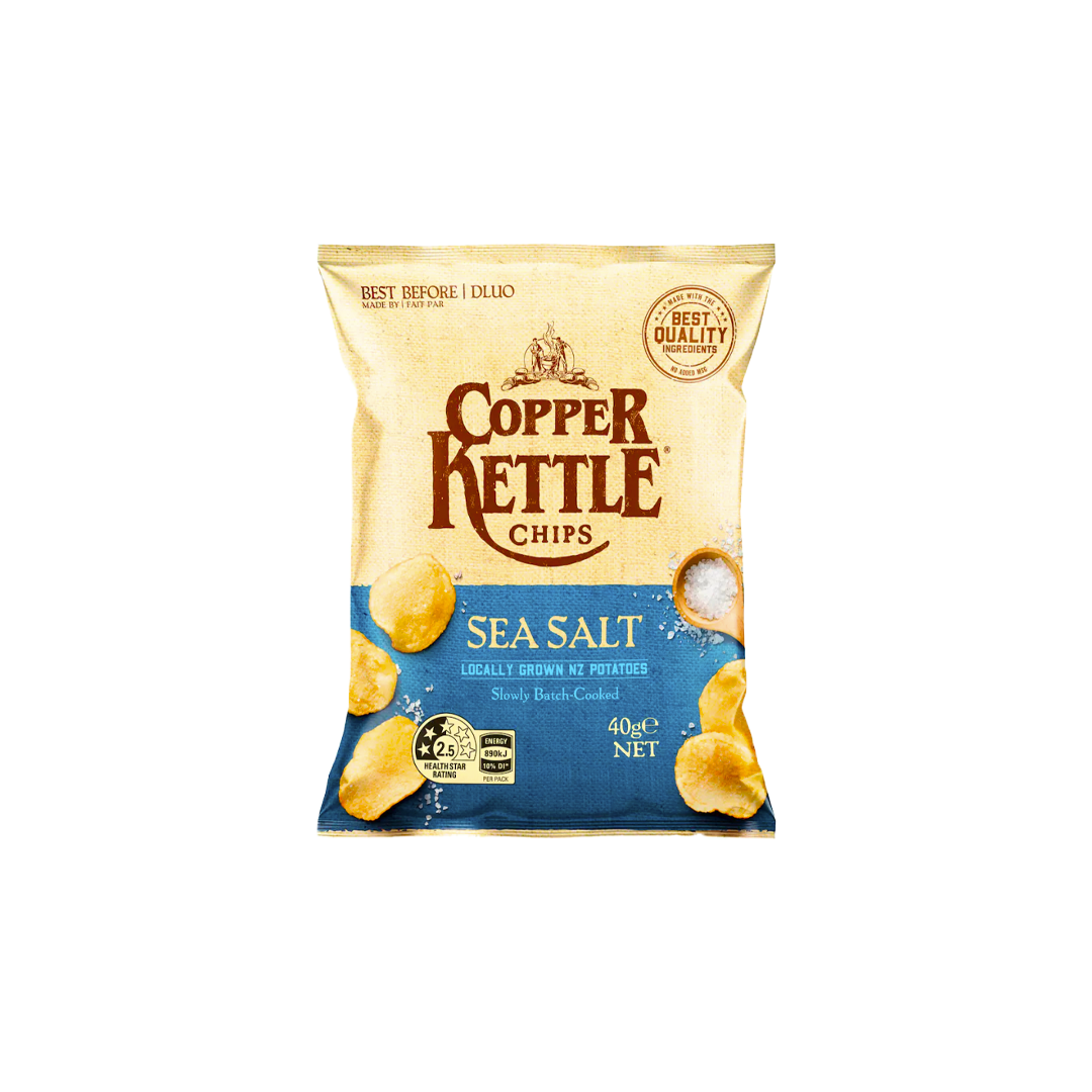 Copper Kettle - Sea Salt Kettle Chips (40g) (24/carton) – Tasty Snack Asia