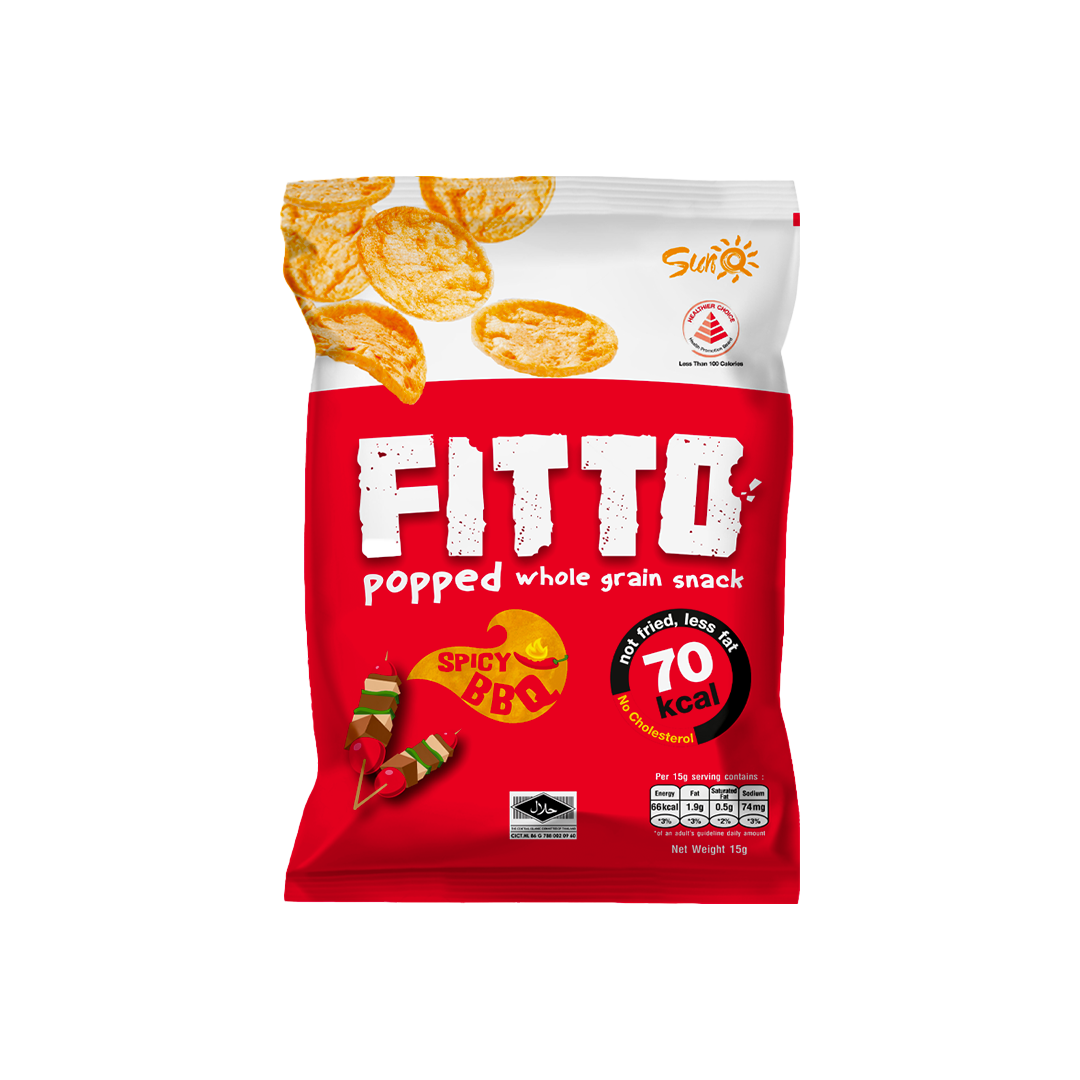 Fitto - Popped Whole Grain Chips Spicy BBQ (15g) (48/carton) – Tasty ...