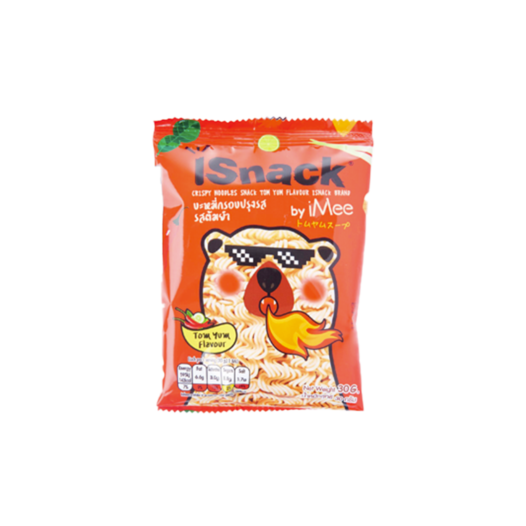 Isnack - Crispy TomYam Noodle Snack (30g) (120/carton) – Tasty Snack Asia
