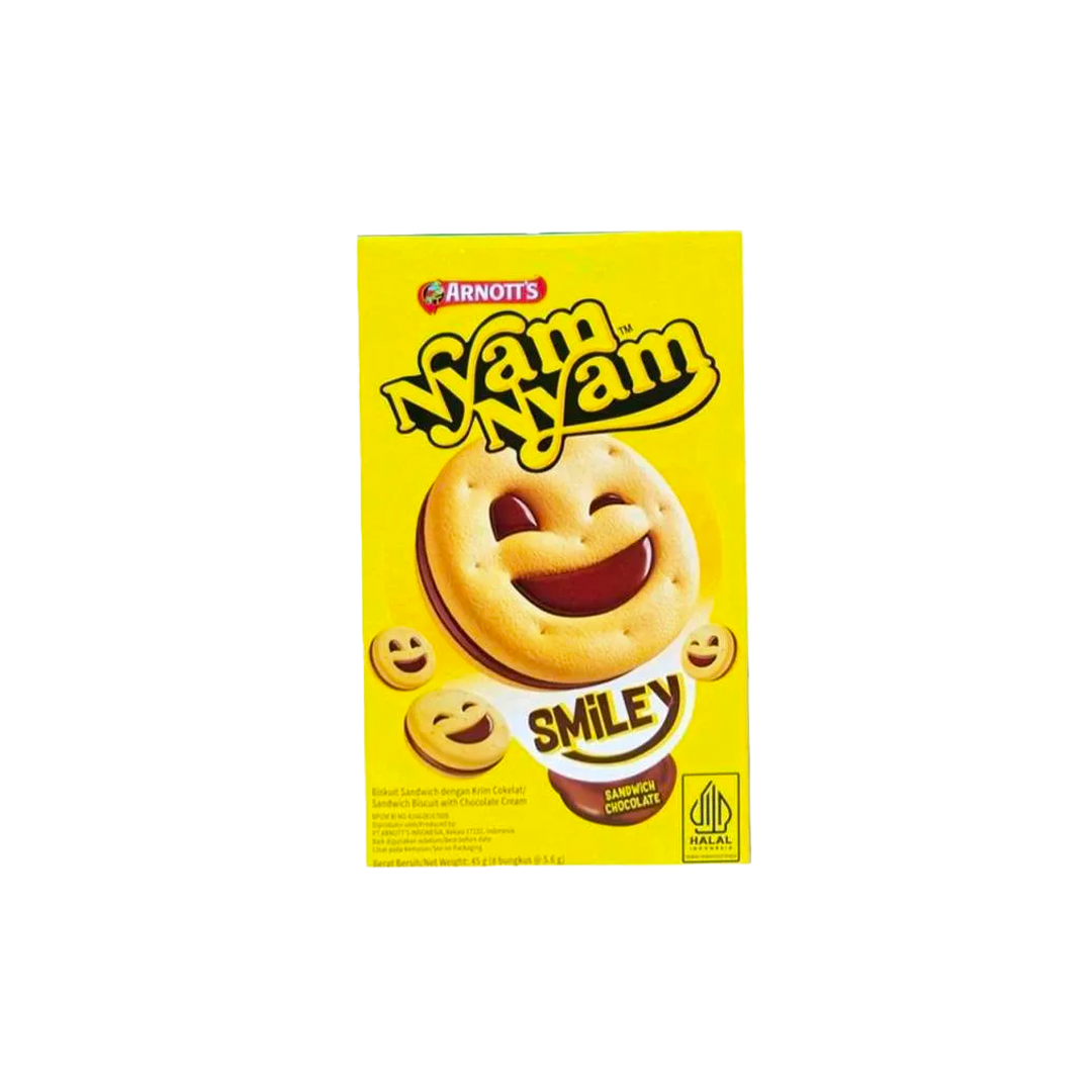Nyam Nyam - Smiley Chocolate Sandwhich (45g) – Tasty Snack Asia