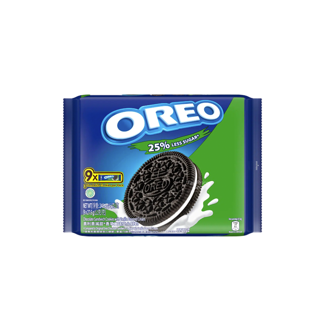 Oreo - Chocolate Sandwich 25% Less Sugar (248.4g) (12/carton) – Tasty ...