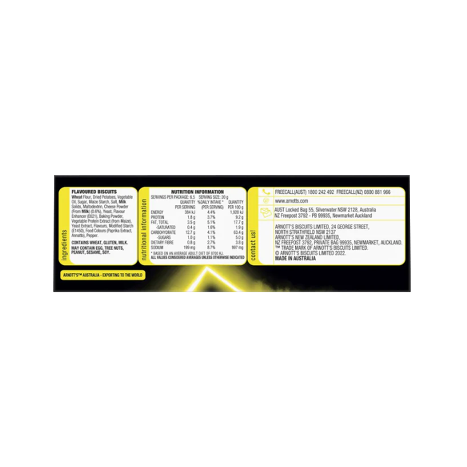 Arnott's Shapes - Ultimate Cheese Biscuits (150g) – Tasty Snack Asia