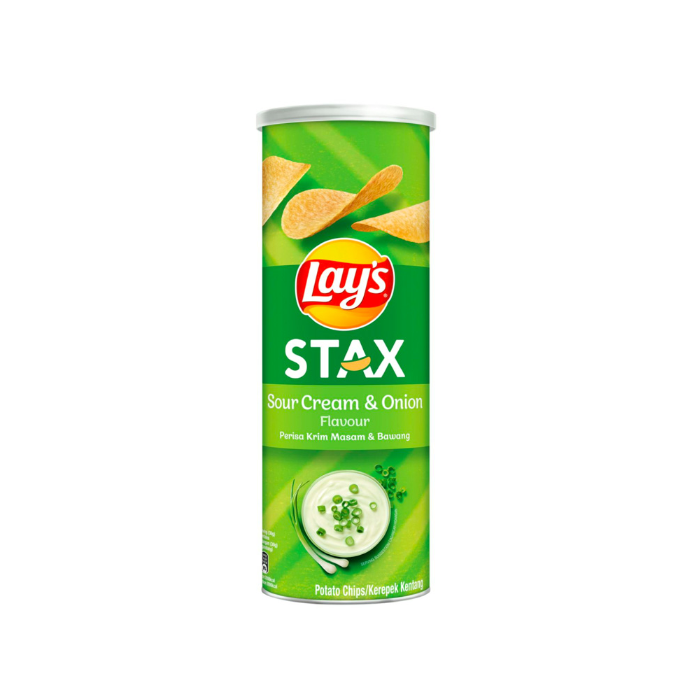 Lay's - Stax Sour Cream And Onion Potato Chips (135g) (24/carton ...