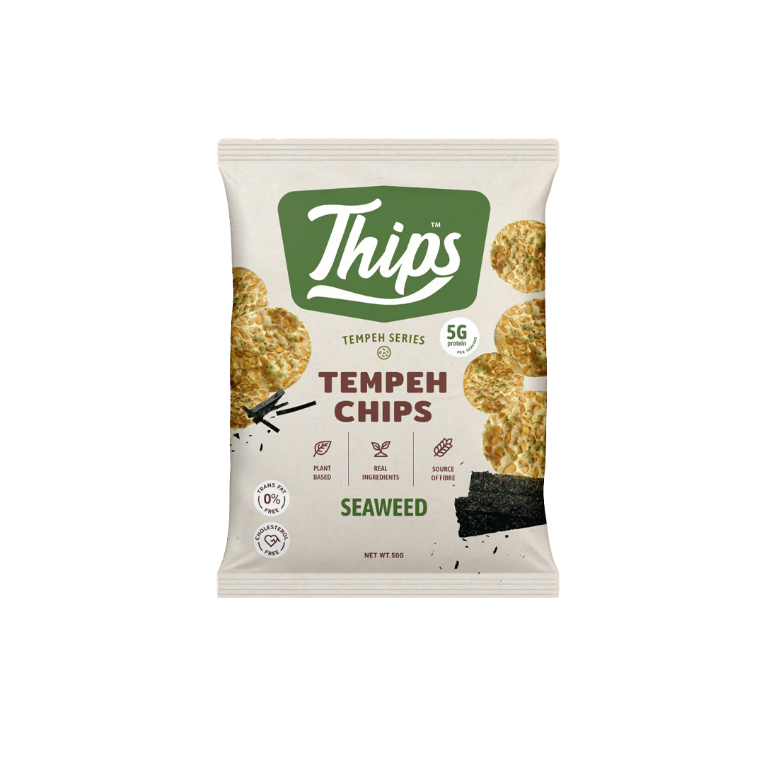 Thips - Tempeh Chips Seaweed (50g) (20/carton) – Tasty Snack Asia