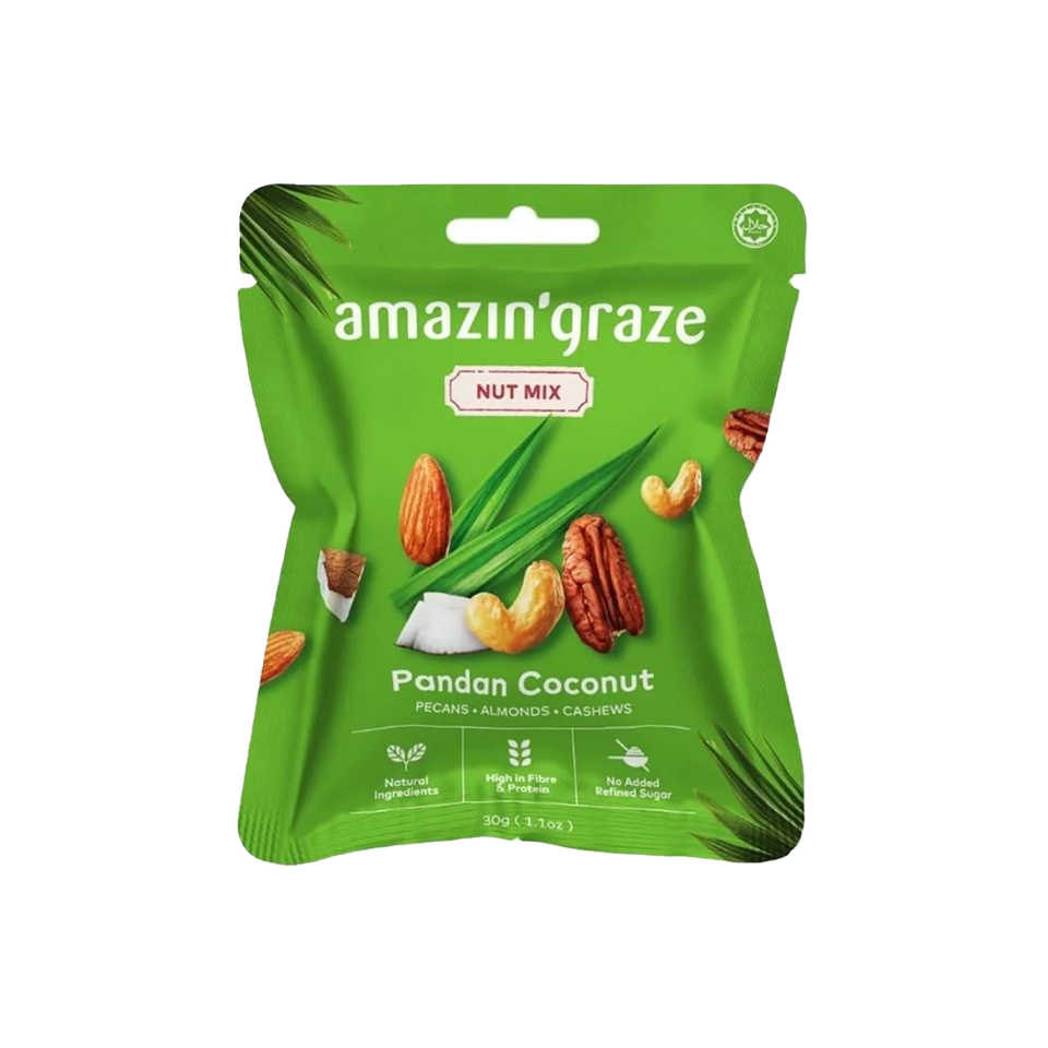 Amazin' Graze - Pandan Coconut Nut Mix (30g) (40/carton) – Tasty Snack Asia