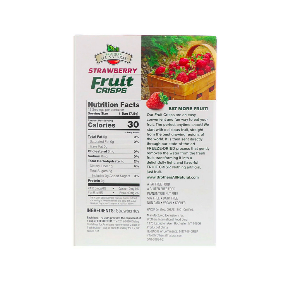 Brothers - All-Natural Strawberry Crisps (8g) (12/carton) – Tasty Snack ...
