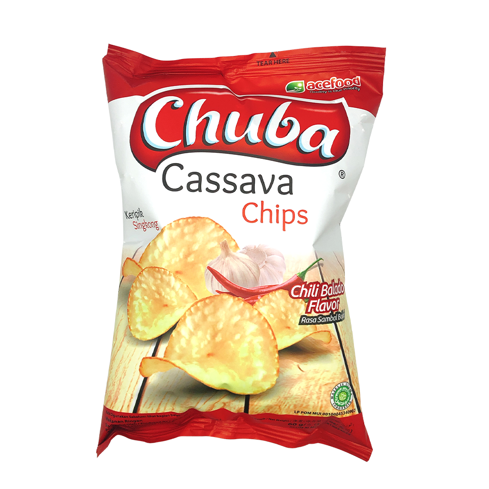 Chuba - Chilli Balado Cassava Chips (60g) (30/carton) – Tasty Snack Asia