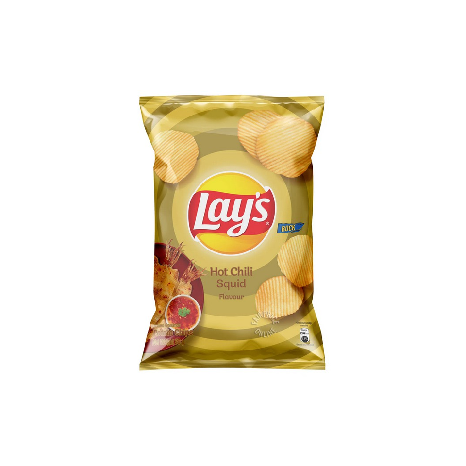 Lay's - Hot Chilli Squid Flavour Chips (50g) (48/carton) – Tasty Snack Asia