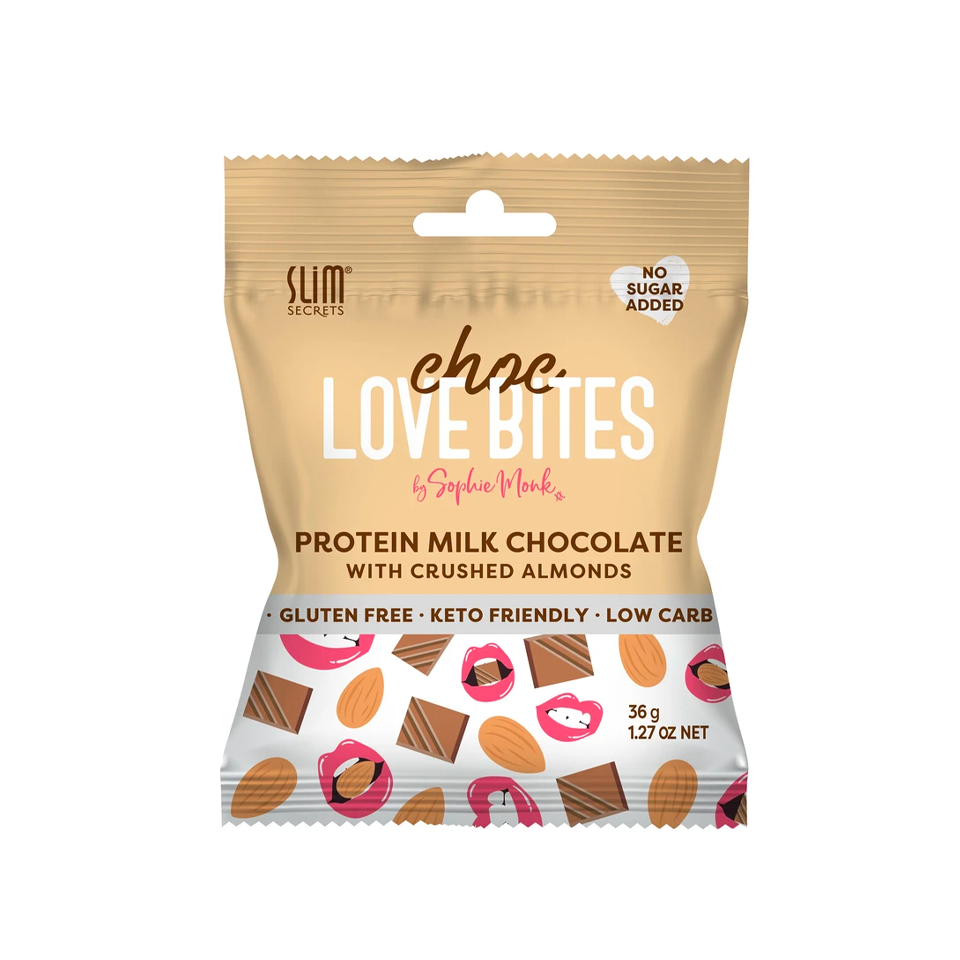 Slim Secrets - Choc Love Bites Protein Milk Chocolate With Crushed Alm ...